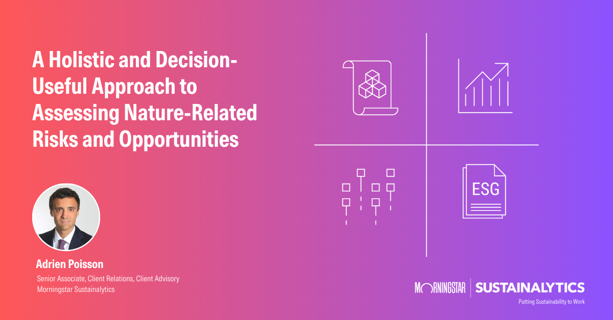 A Holistic and Decision-Useful Approach to Assessing Nature-Related ...